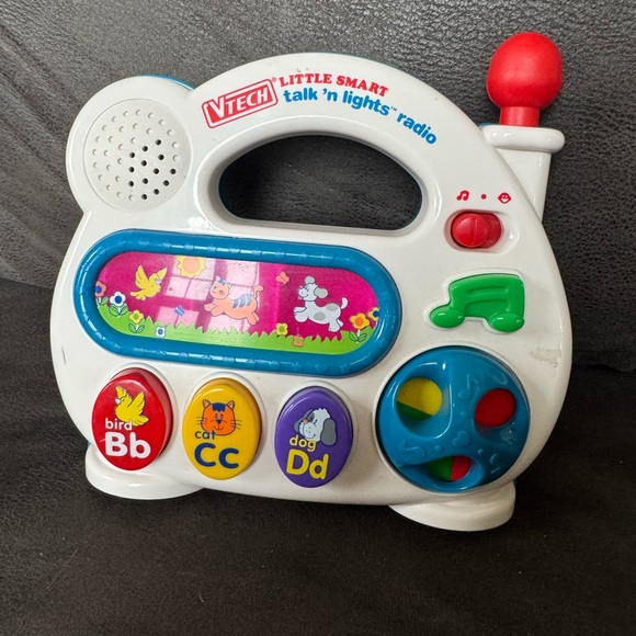vtech | Toys | V Tech Little Smart Talk N Lights Radio White And Red ...